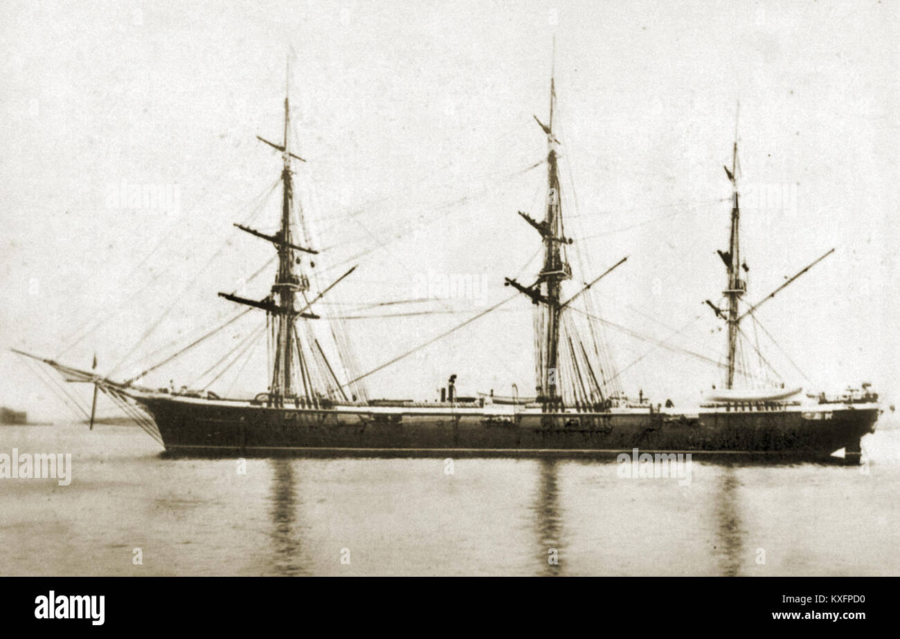 Image of the Russian Imperial Navy wood-hulled corvette Askold ...