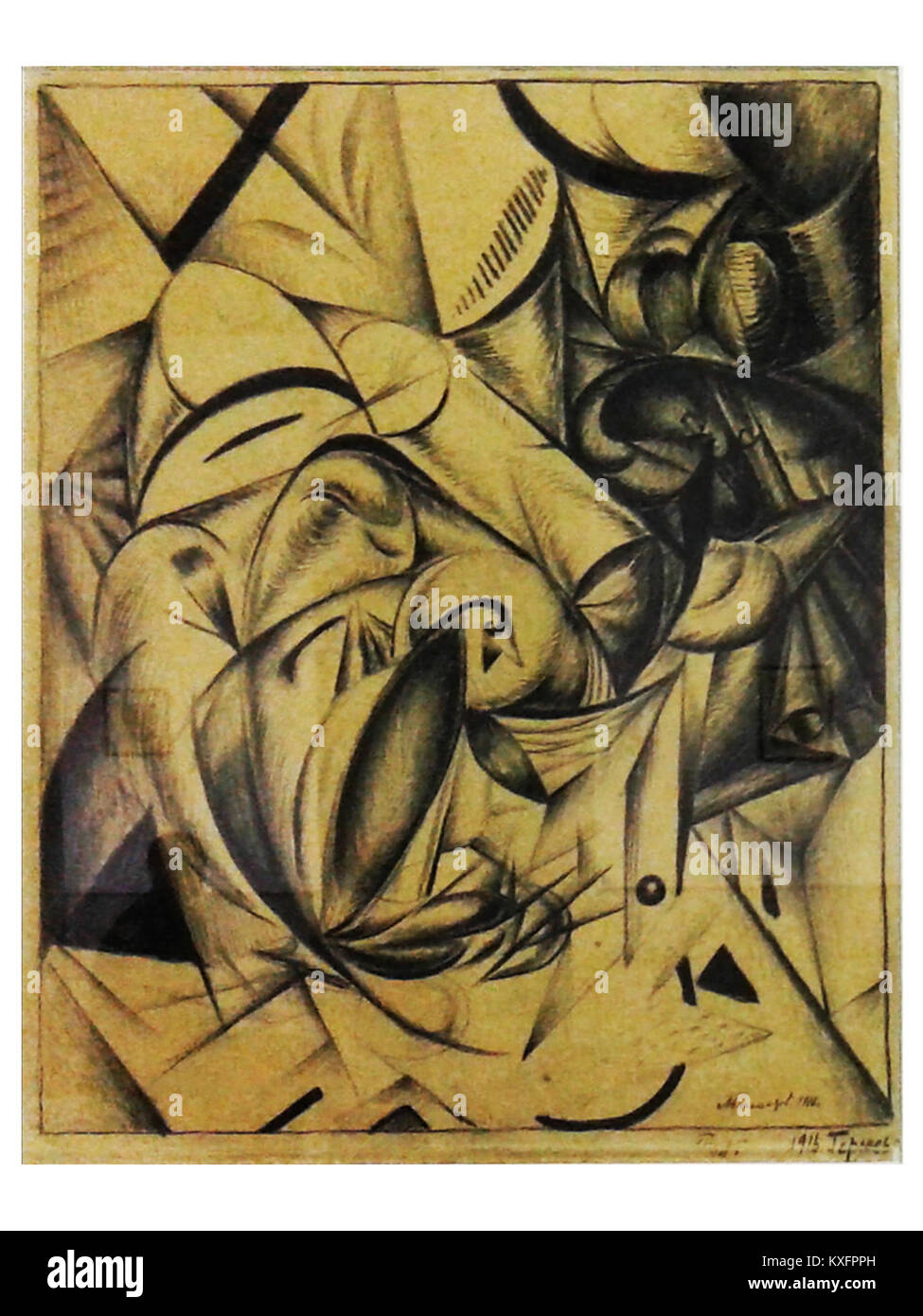 A 1916 portrait by Ukrainian avant-garde artist Alexander Bogomazov ...