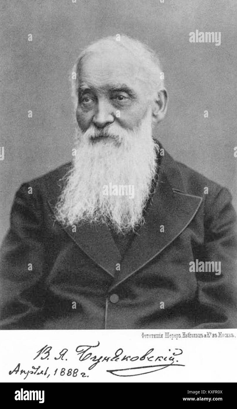 A portrait or representation of mathematician Nikolai Bunyakovsky ...