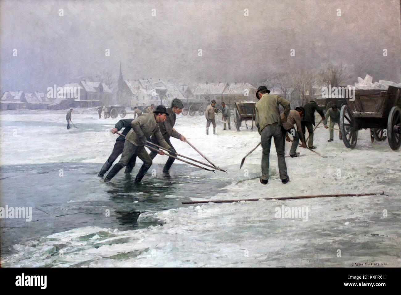 The 1906 Nöbbe image captures a scene of ice harvesters, a common sight ...