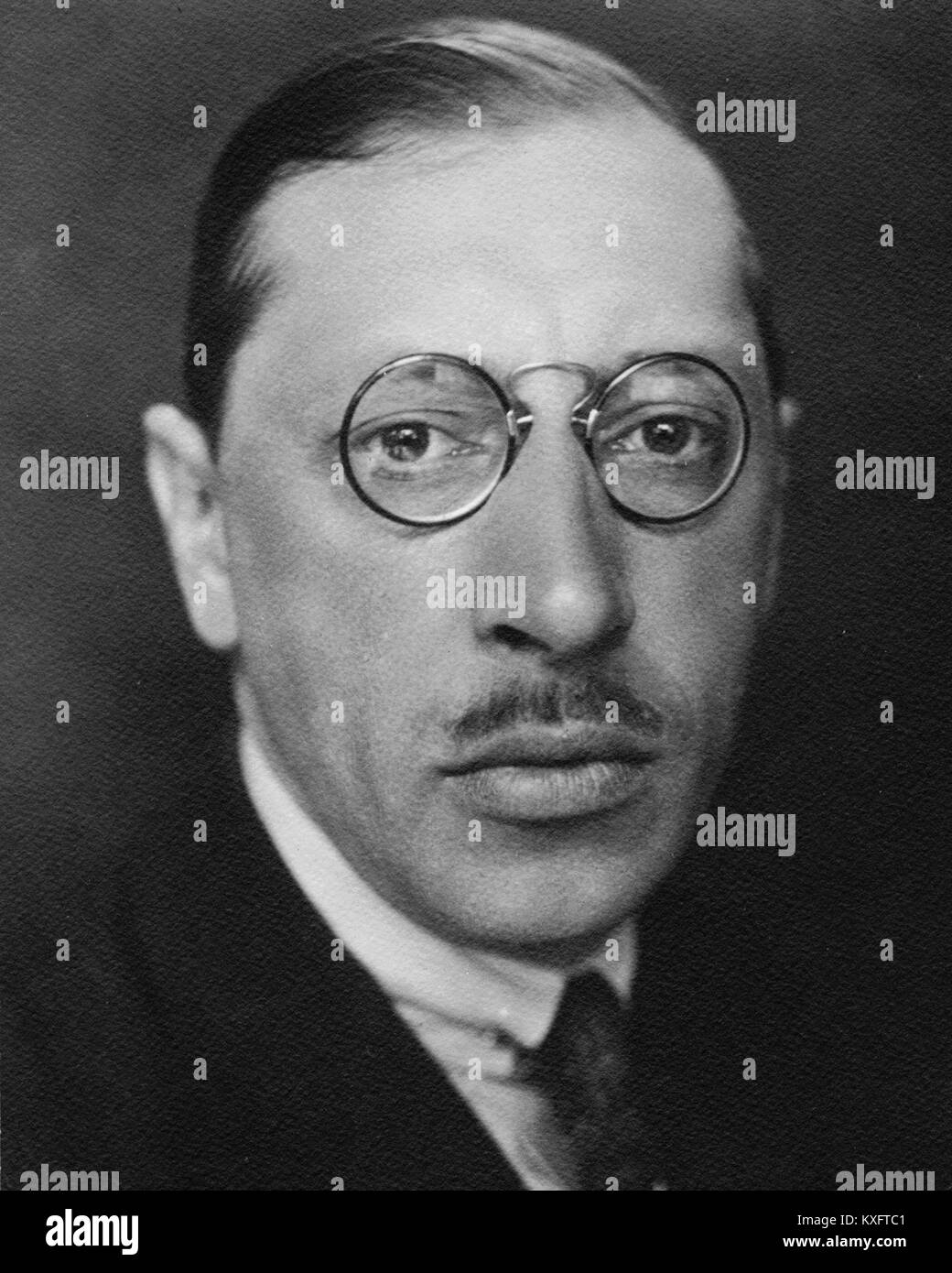 A cropped portrait of Igor Stravinsky, the renowned Russian composer ...