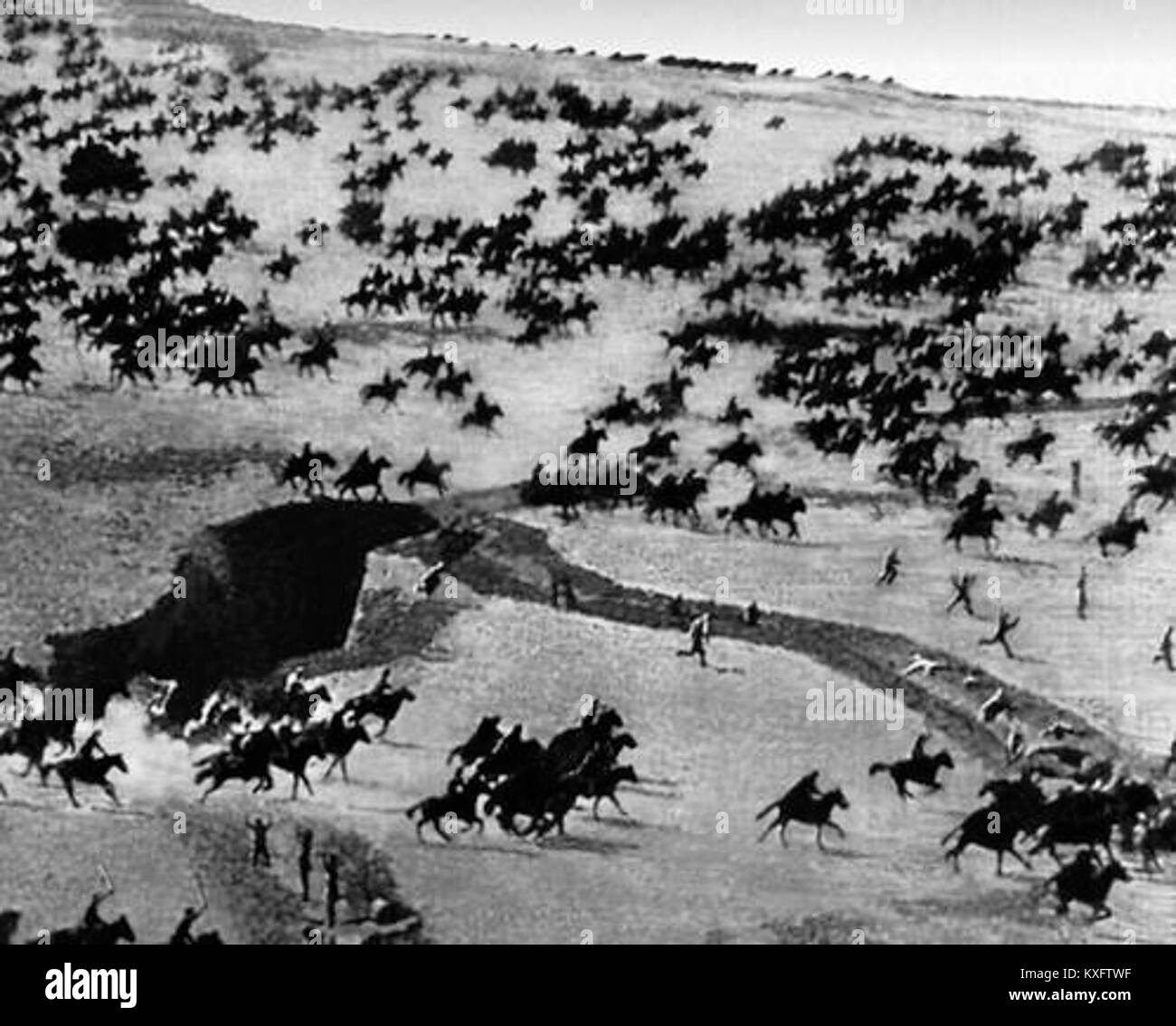 The Red Cavalry in Attack depicts Soviet cavalry forces charging during ...