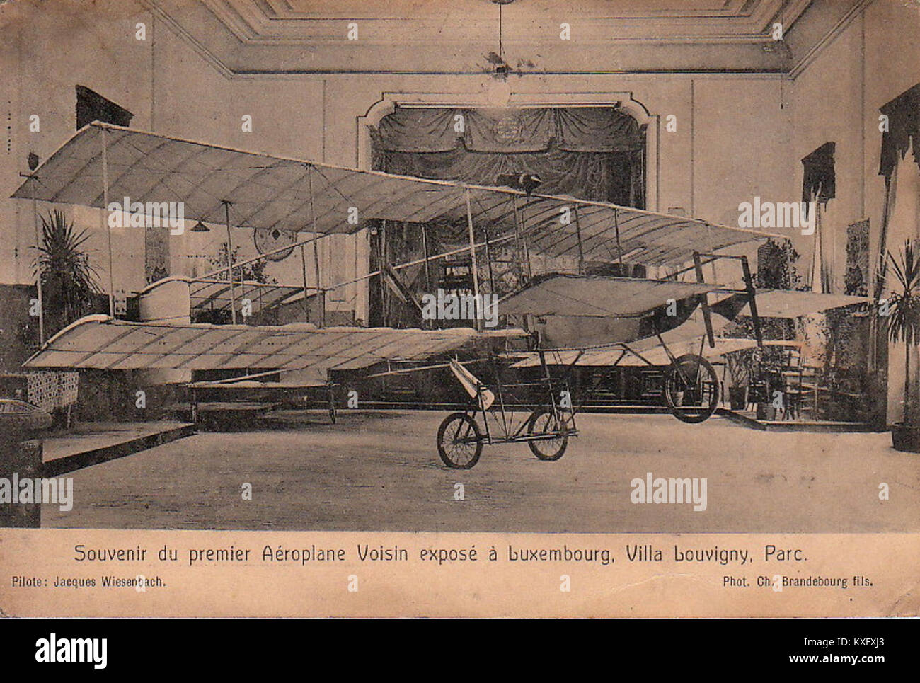 The 1909 exhibition in Luxembourg showcased the premier airplane Voisin ...