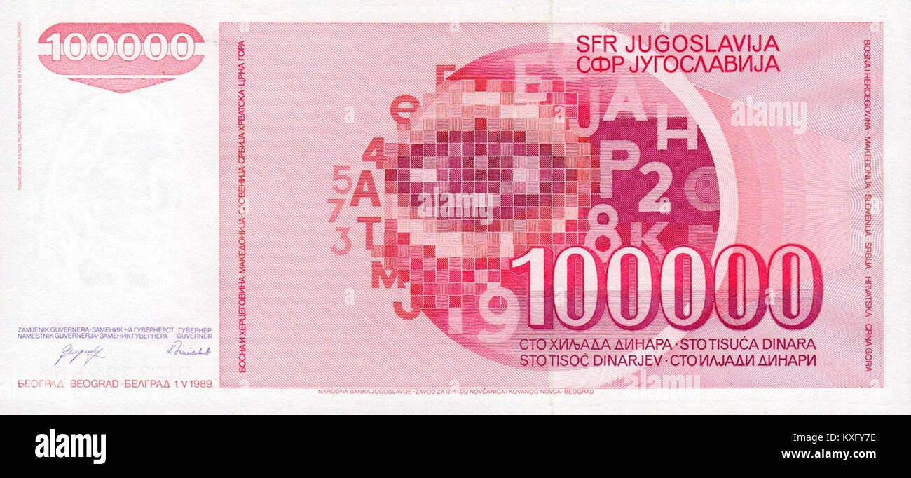 СФРЮ 100000 о Stock Photo - Alamy