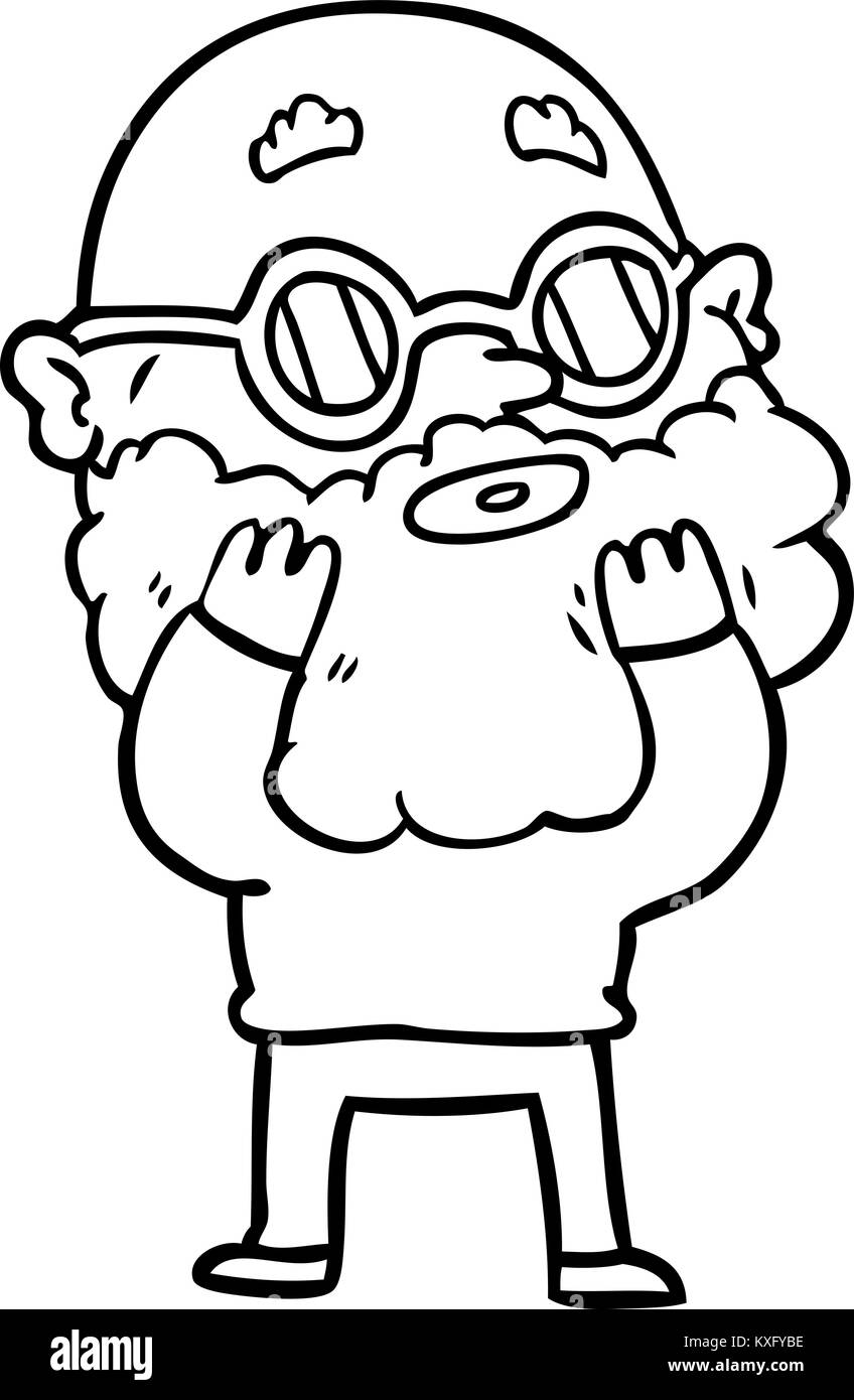 cartoon curious man with beard and sunglasses Stock Vector Image & Art ...