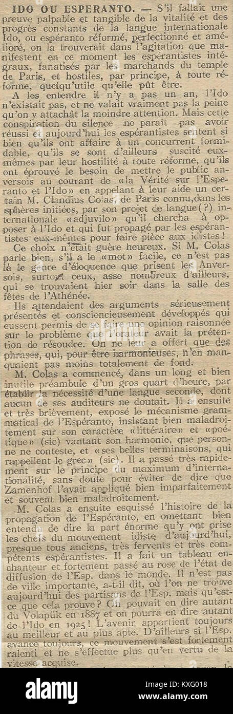 This document from 1910 discusses the Ido language, a constructed ...