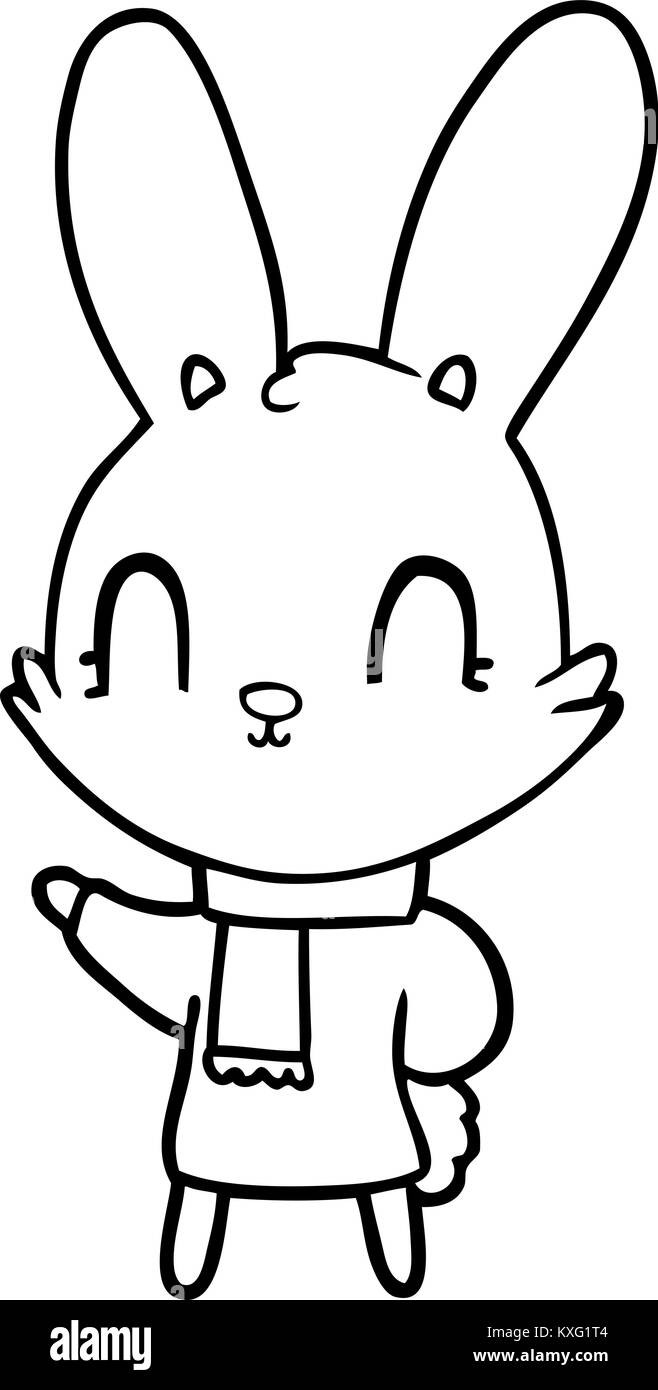 cute cartoon rabbit wearing clothes Stock Vector Image & Art - Alamy