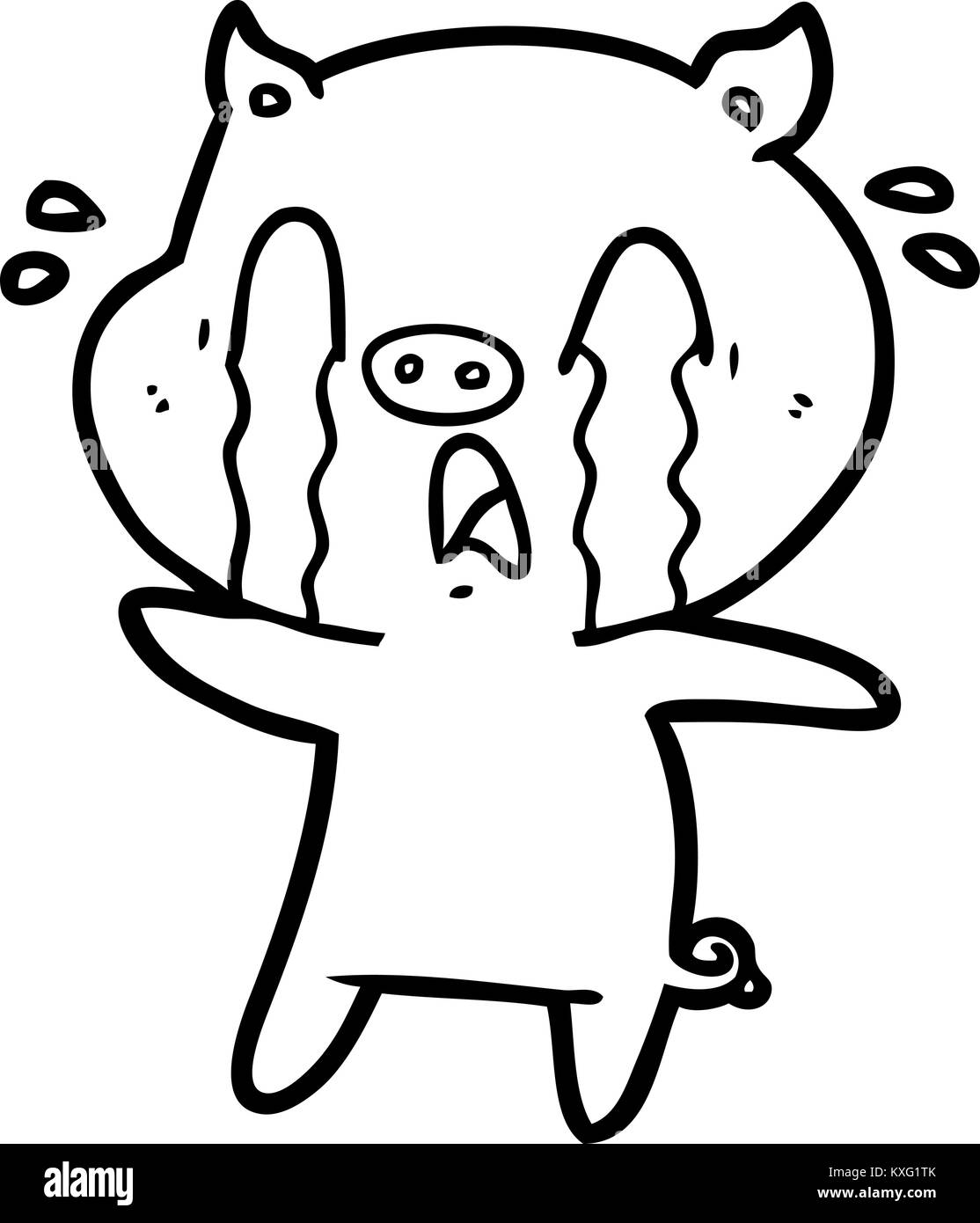 crying pig cartoon Stock Vector Image & Art - Alamy