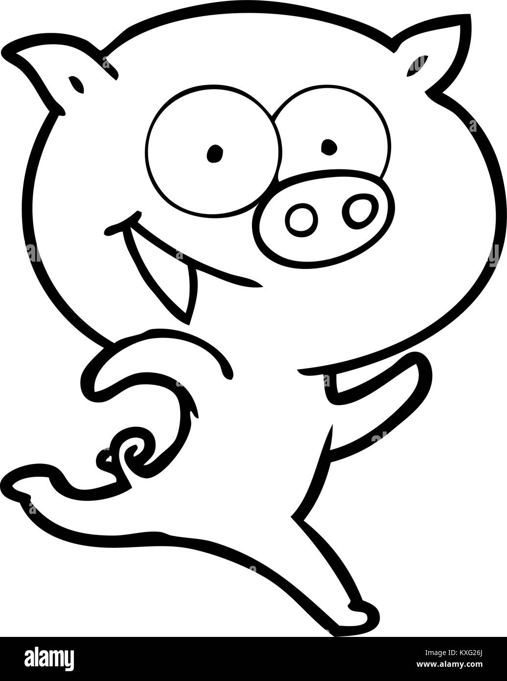 cheerful running pig cartoon Stock Vector Image & Art - Alamy