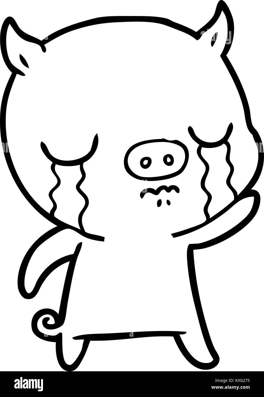 cartoon pig crying waving goodbye Stock Vector Image & Art - Alamy