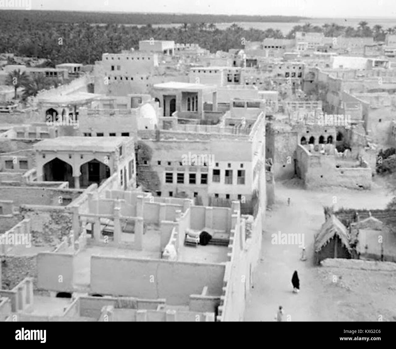 Photograph showing houses near the Qatif Castle in Saudi Arabia ...