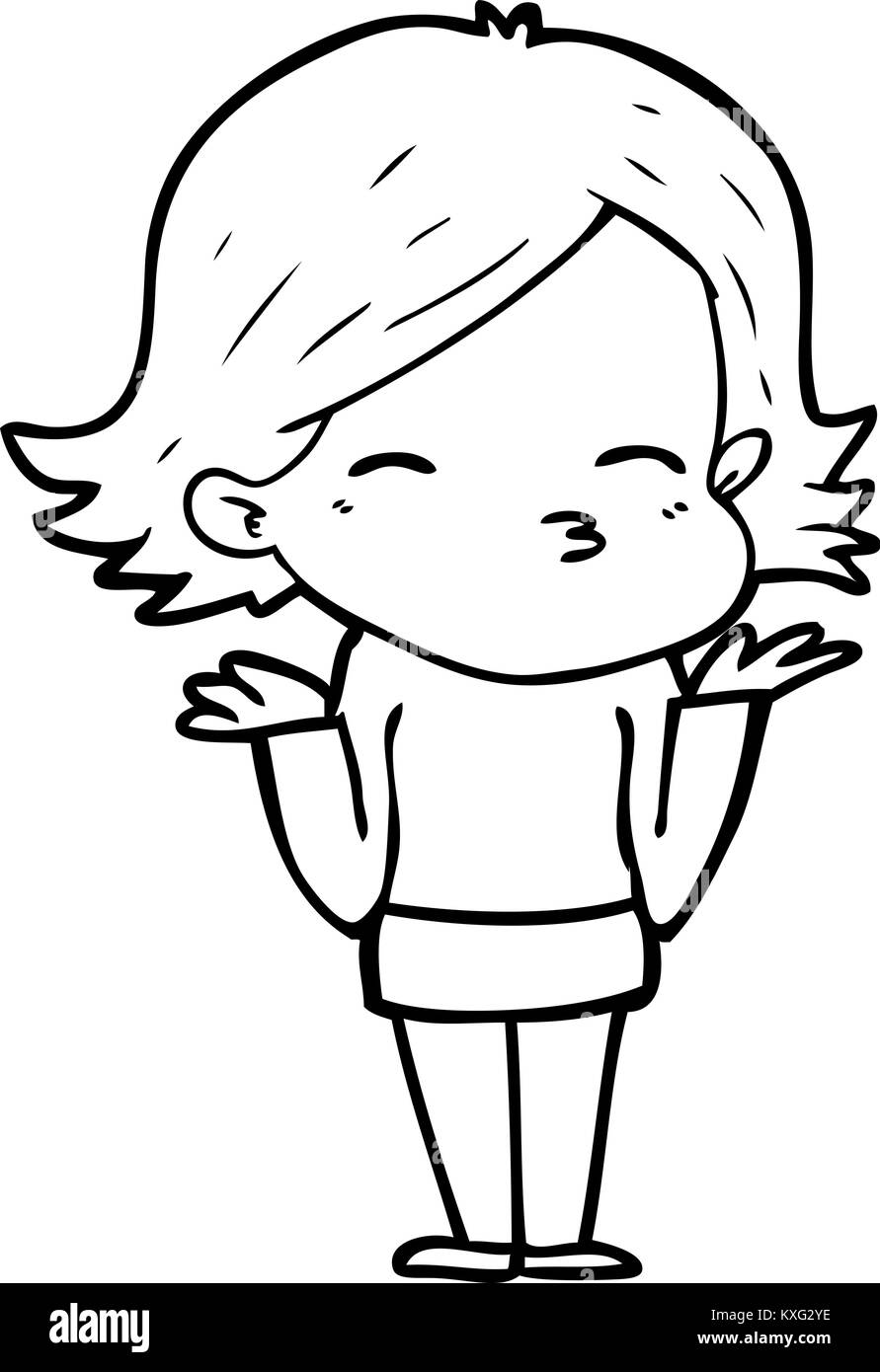 Confused Girl Drawing