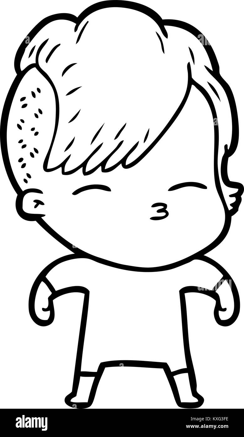 cartoon squinting girl Stock Vector Image & Art - Alamy