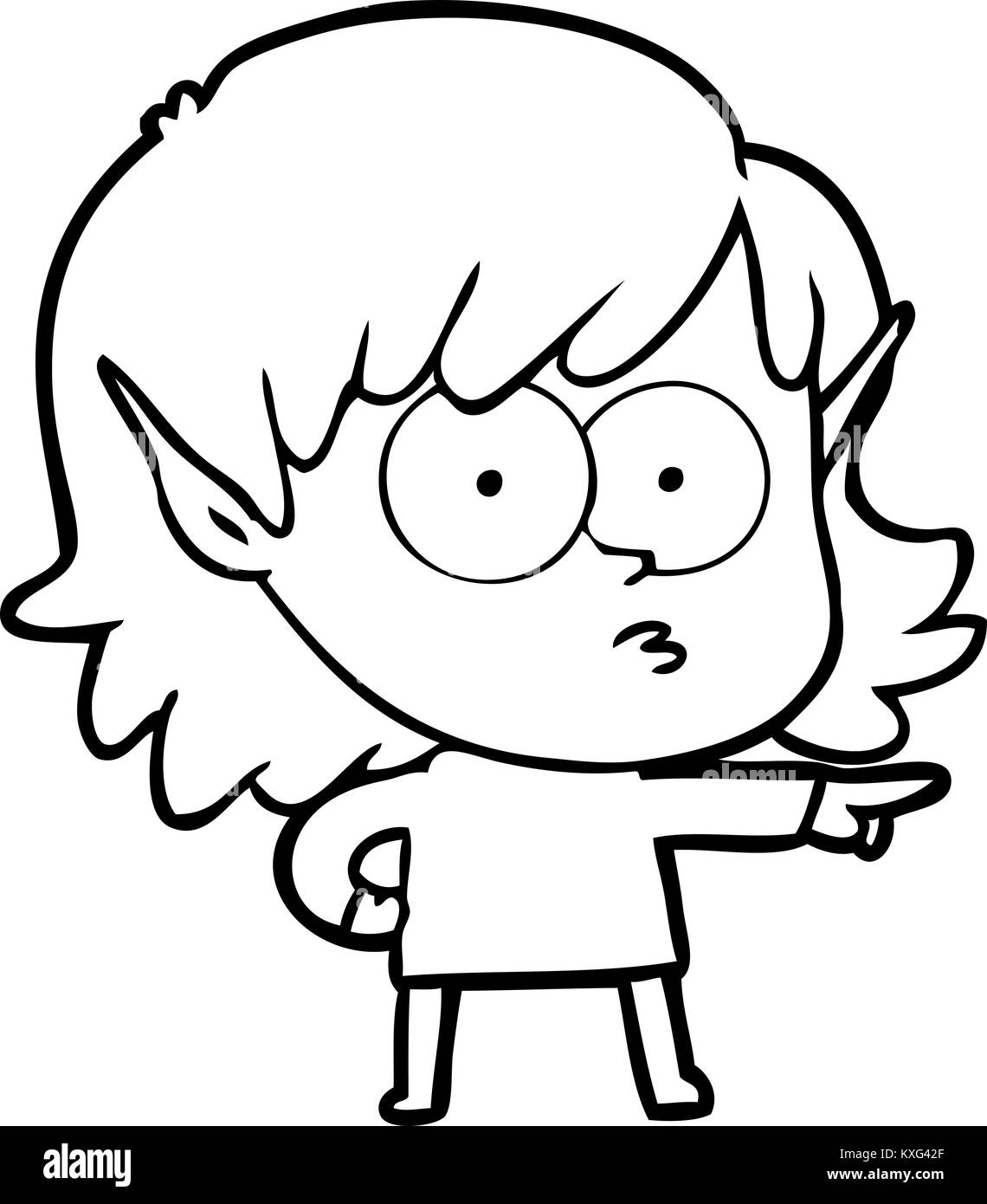 cartoon elf girl pointing Stock Vector Image & Art - Alamy