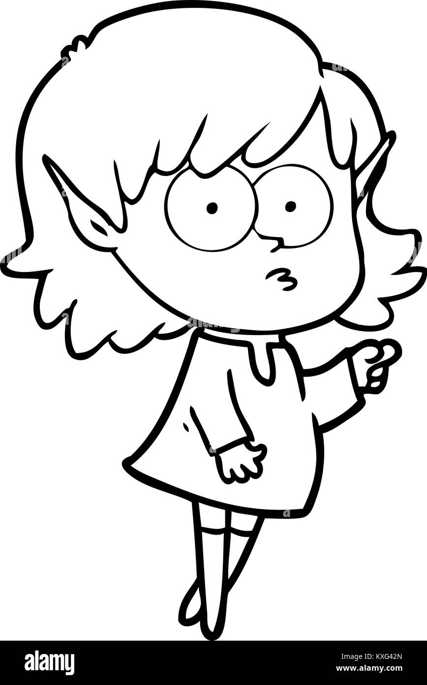 cartoon elf girl pointing Stock Vector Image & Art - Alamy