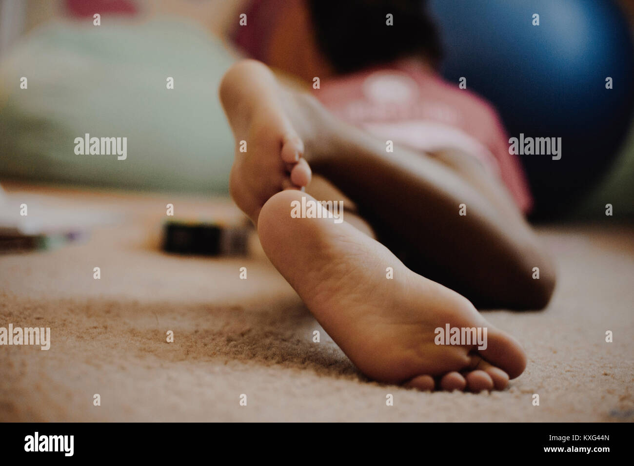 Rear view girl lying on hi-res stock photography and images - Alamy