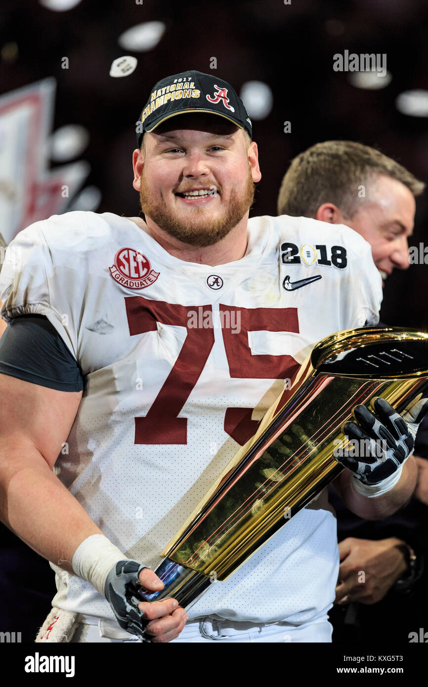 Atlanta, Georgia. 9th Jan, 2018. Alabama Crimson Tide offensive lineman ...