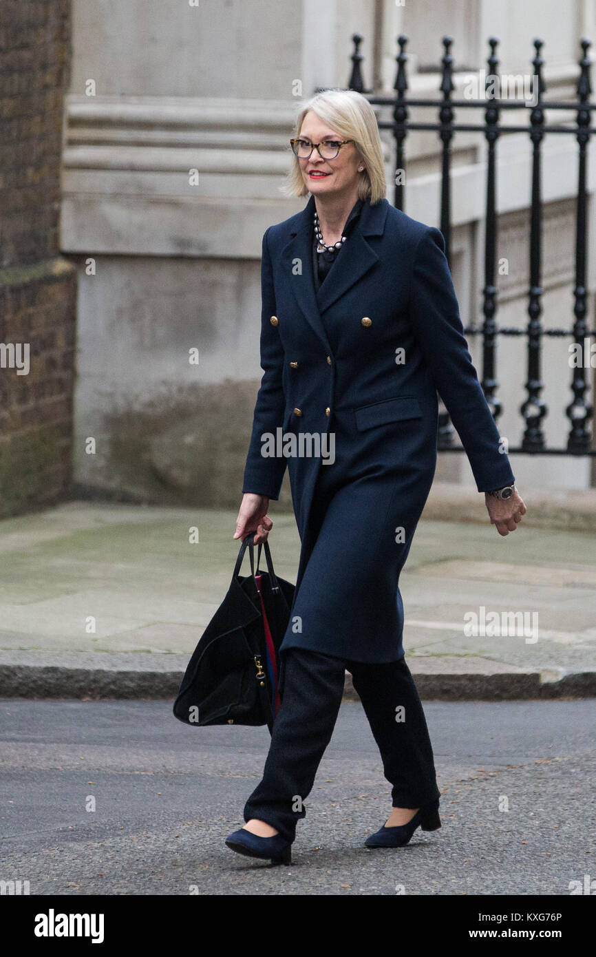 London, UK. 9th Jan, 2018. Margot James MP arrives at 10 Downing Street ...