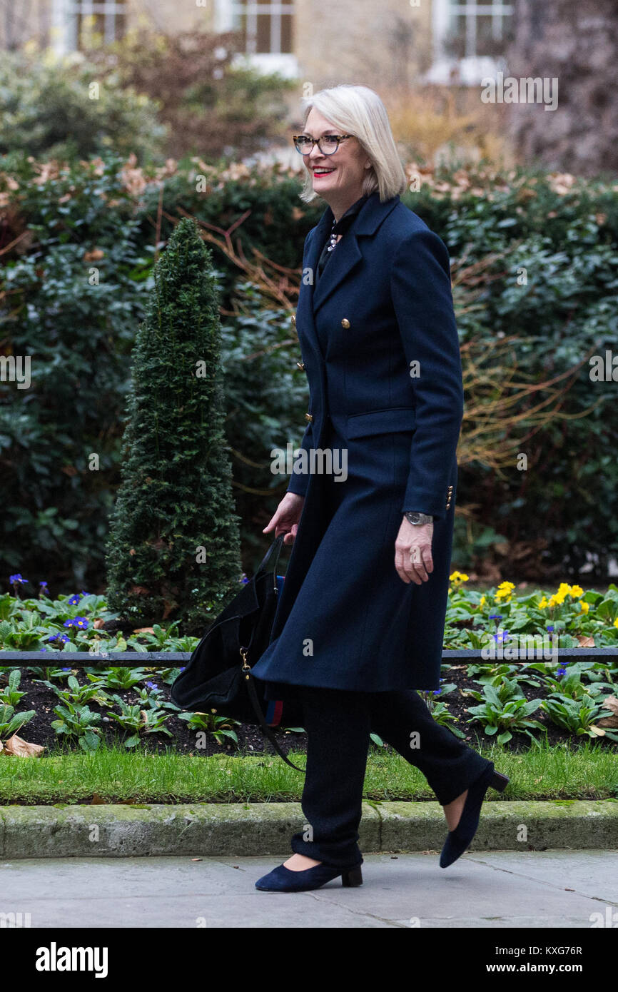 London, UK. 9th Jan, 2018. Margot James MP arrives at 10 Downing Street ...