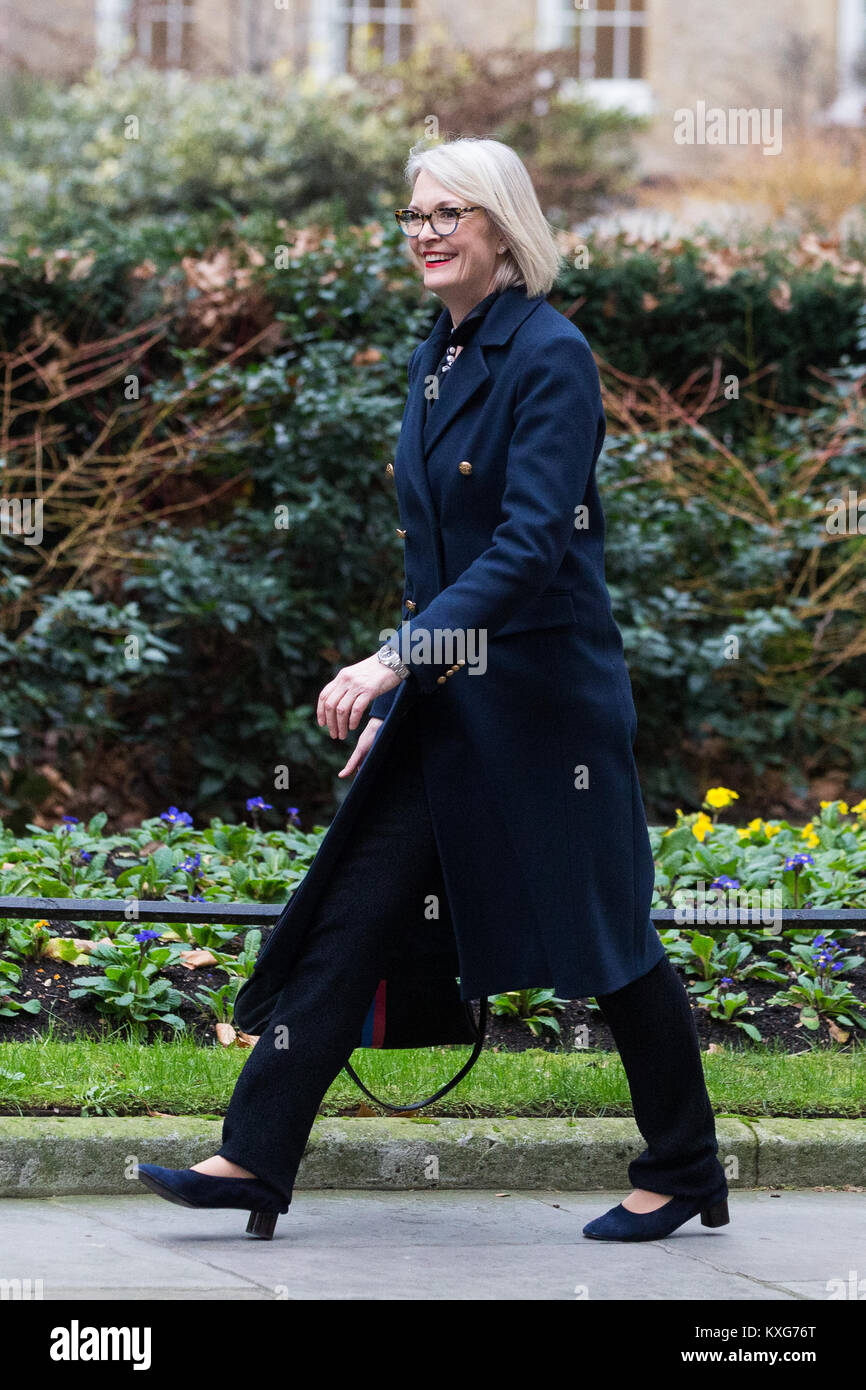 London, UK. 9th Jan, 2018. Margot James MP arrives at 10 Downing Street ...
