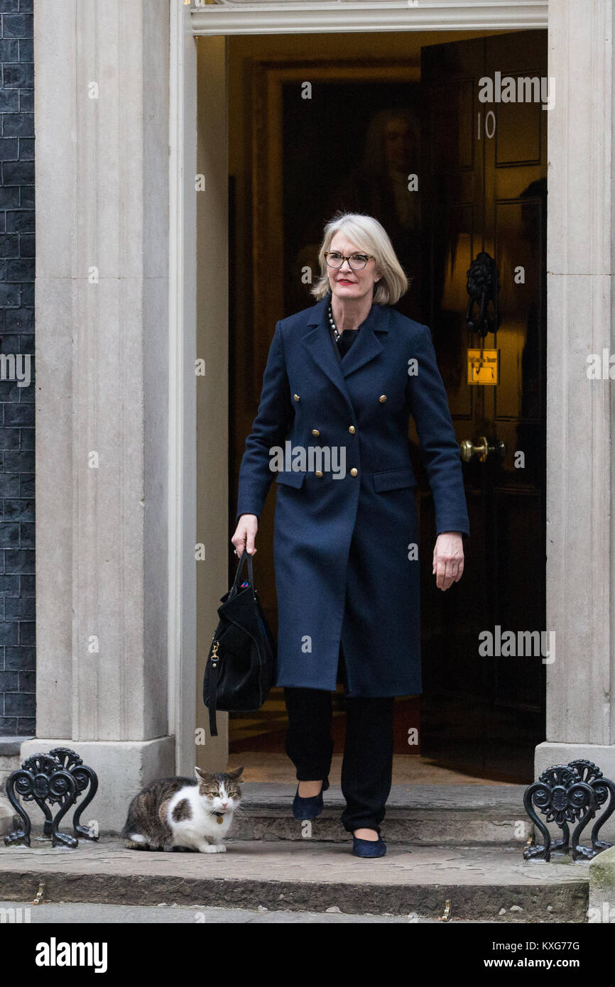 London, UK. 9th Jan, 2018. Margot James MP leaves 10 Downing Street ...