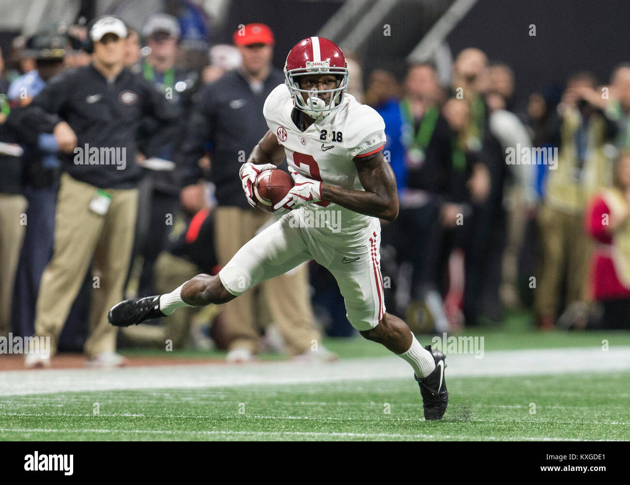 Overtime. 08th Jan, 2018. Alabama wide receiver Calvin Ridley (3) runs ...