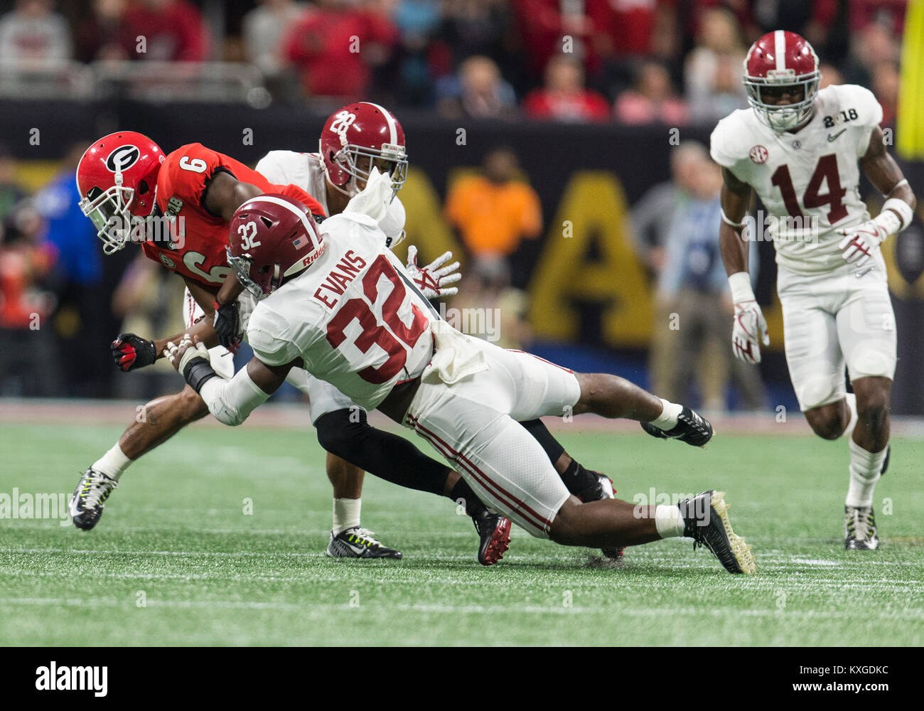 Atlanta, Georgia, USA.08th Jan, 2018. Alabama linebacker Rashaan Evans ...