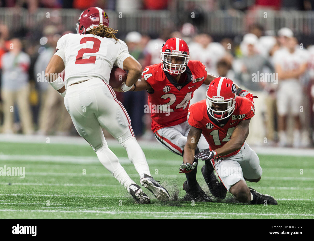 Atlanta, Georgia, USA. 8th Jan, 2018. Alabama quarterback Jalen Hurts ...