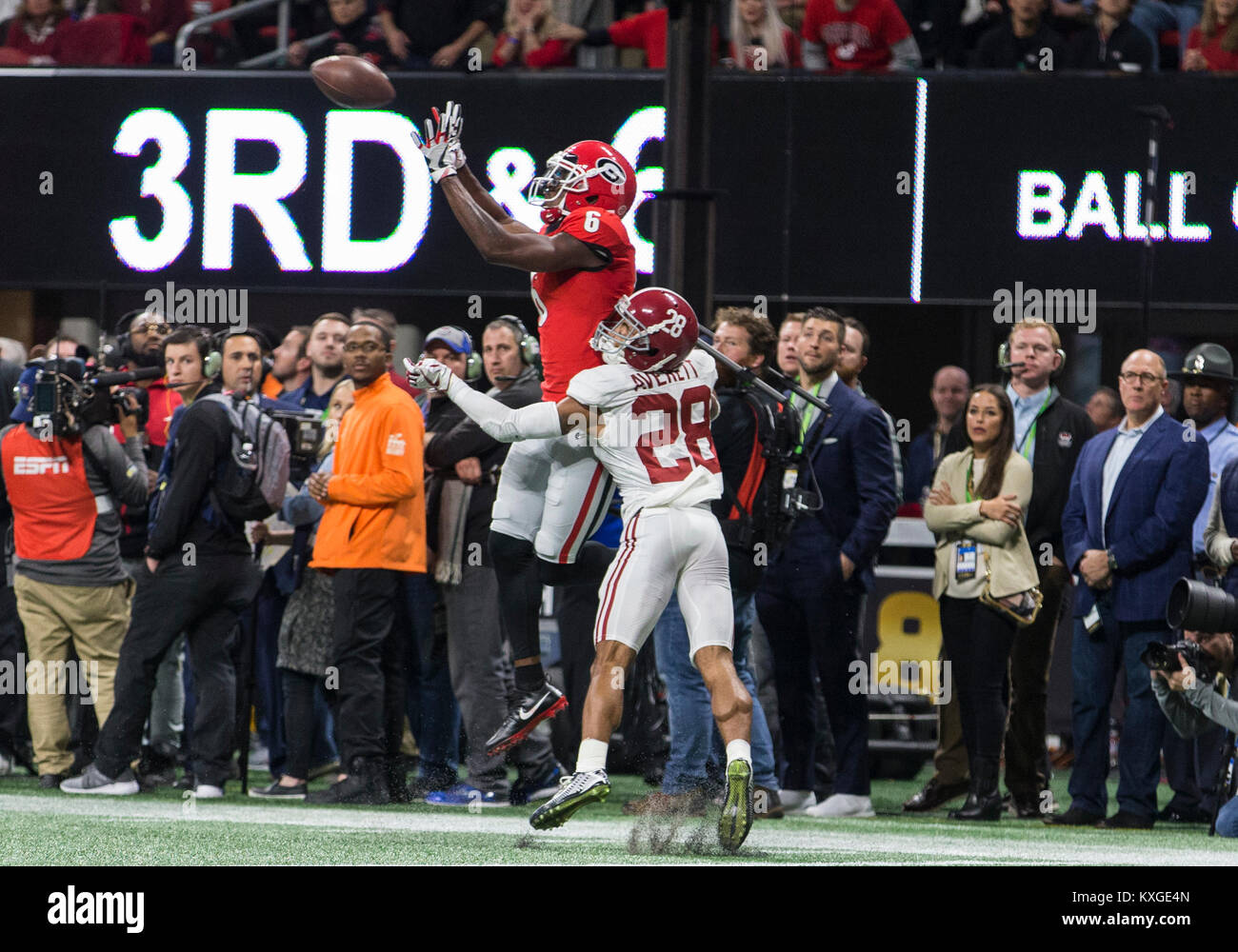 Atlanta, Georgia, USA. 8th Jan, 2018. Georgia wide receiver Javon Wims ...