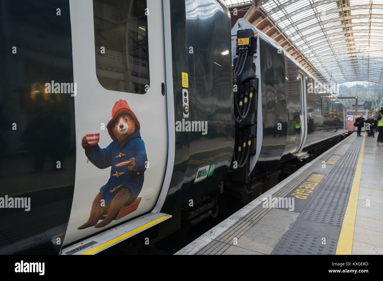 London, UK. 10 January 2018. A picture of Paddington bear on a GWR ...