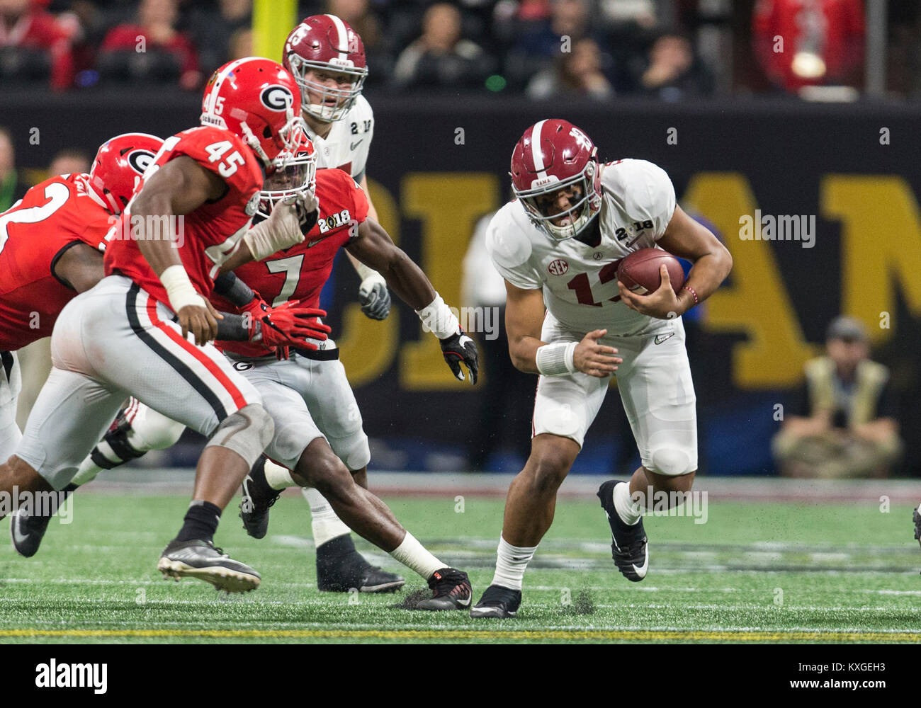 Atlanta, Georgia, USA. 8th Jan, 2018. Alabama quarterback Tua ...