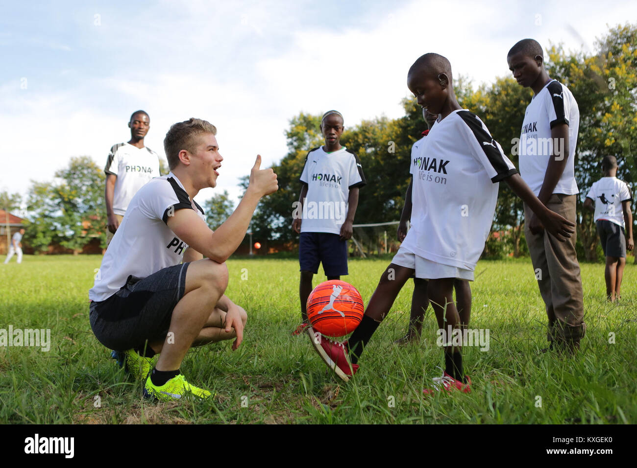 Lilongwe, Malawi. 10th Jan, 2018. HANDOUT - Simon Ollert (L), one of a ...