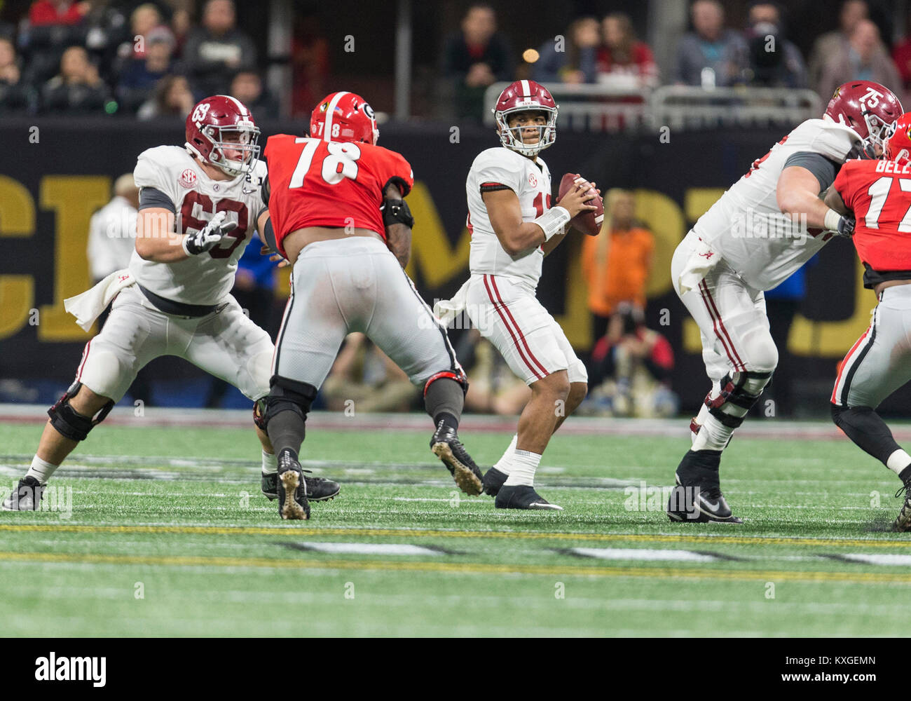 Atlanta, Georgia, USA. 8th Jan, 2018. Alabama quarterback Tua ...