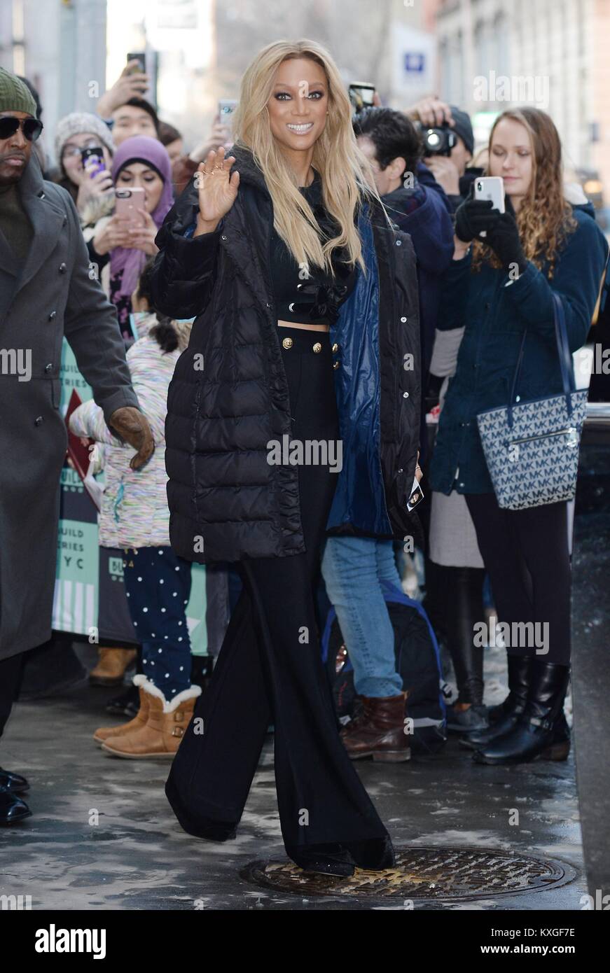 New York, NY, USA. 9th Jan, 2018. Tyra Banks out and about for ...