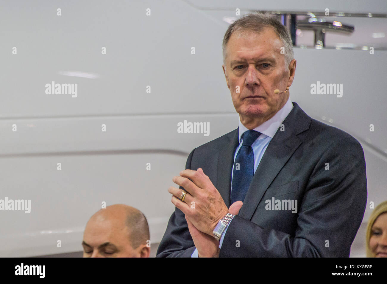 London, UK. 10th Jan, 2018. Sir Geoff Hurst at the Sunseeker launch and ...