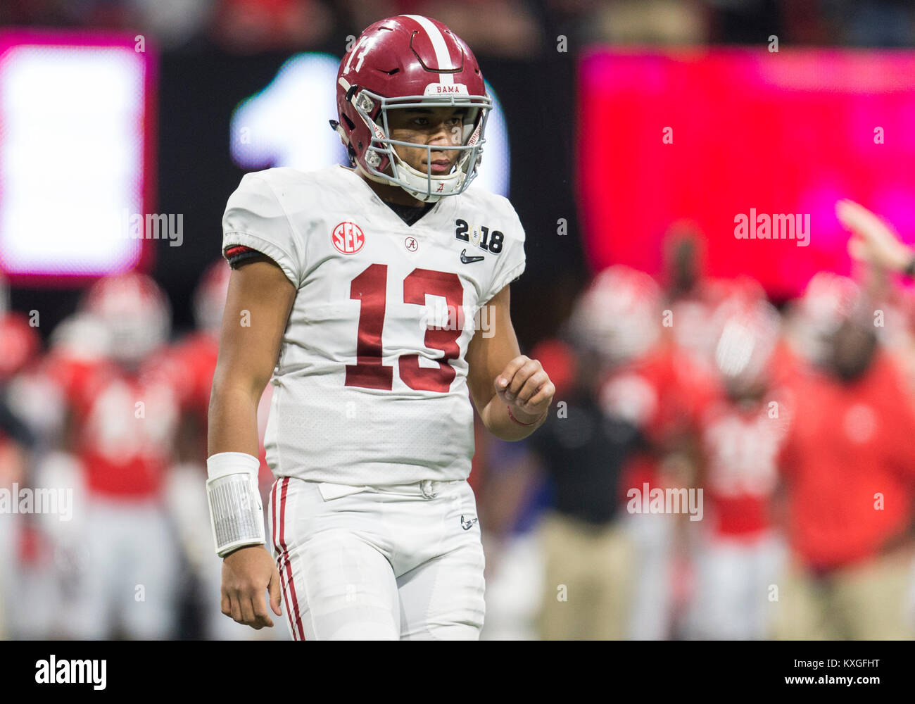 Atlanta, Georgia, USA.08th Jan, 2018. Alabama quarterback Tua ...