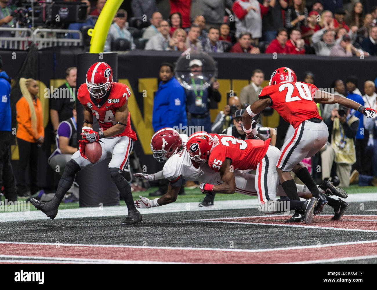 Atlanta, Georgia, USA.08th Jan, 2018. Georgia safety Dominick Sanders ...