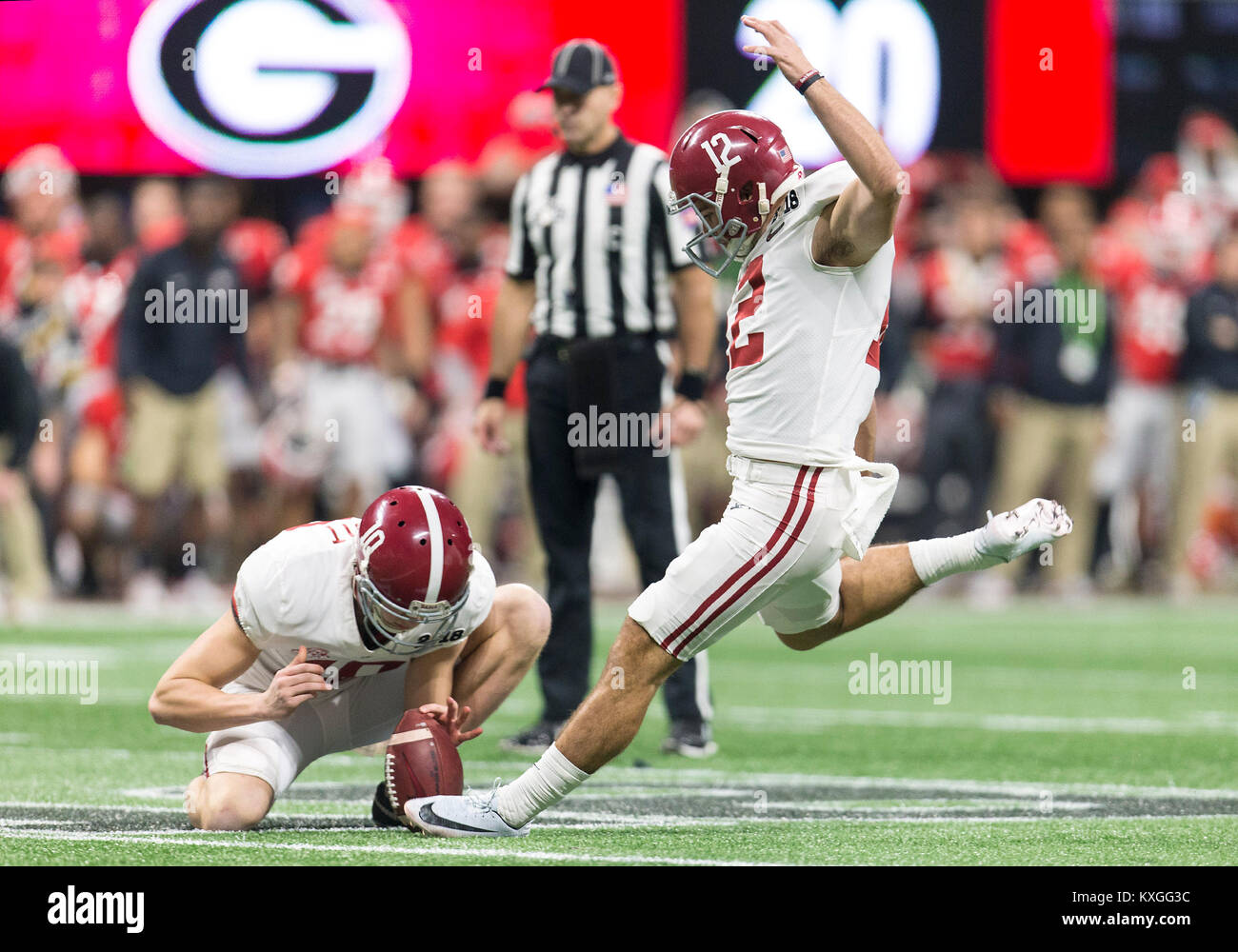 Atlanta, Georgia, USA.08th Jan, 2018. Alabama placekicker Andy ...