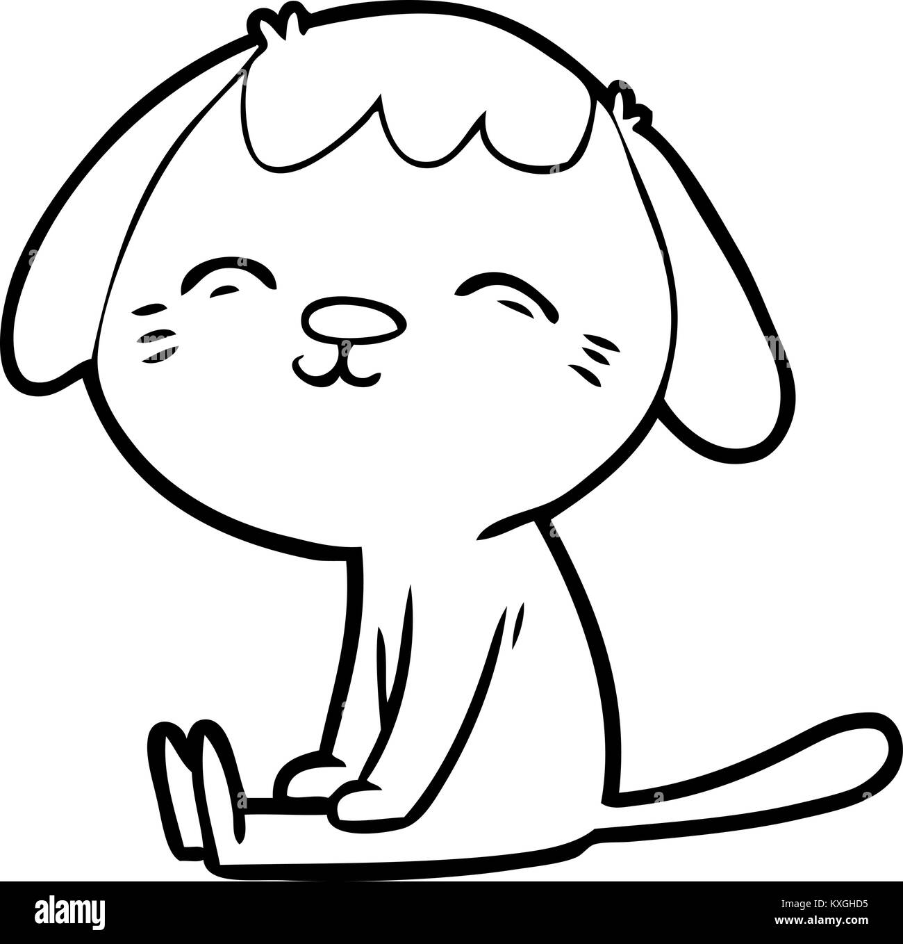 happy cartoon dog sitting Stock Vector Image & Art - Alamy