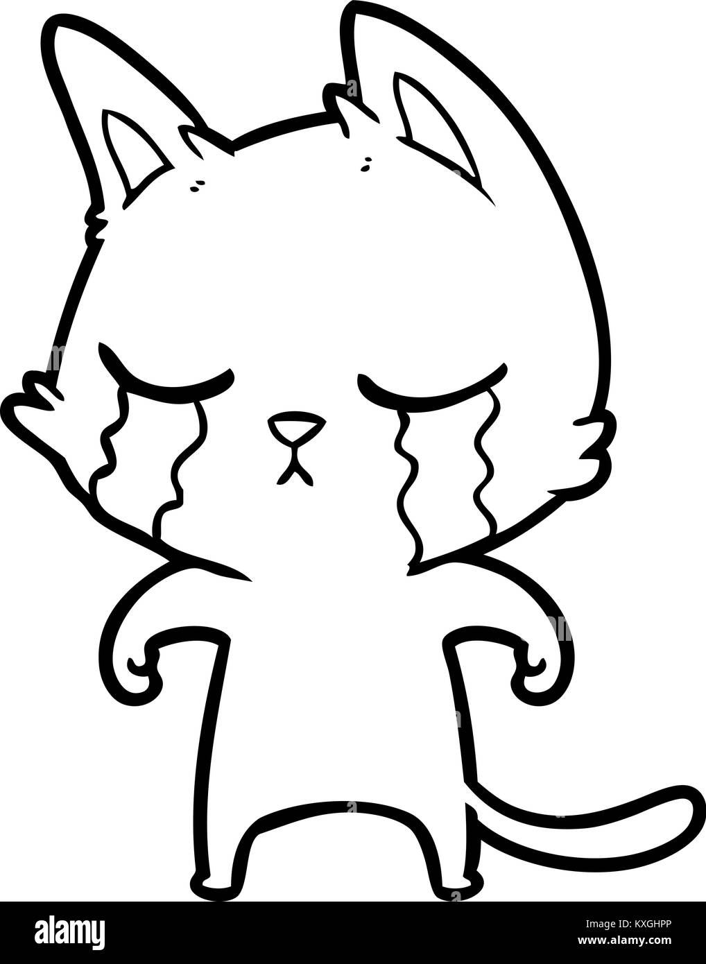 crying cartoon cat Stock Vector Image & Art - Alamy