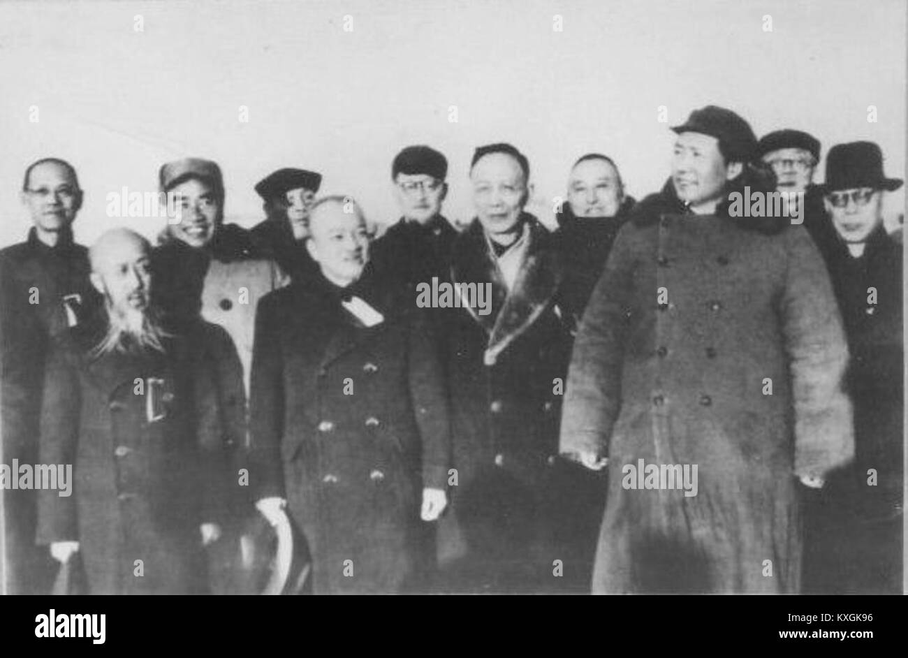 Mao Zedong and Zhu De arriving in Beiping (now Beijing) in 1949 marked ...