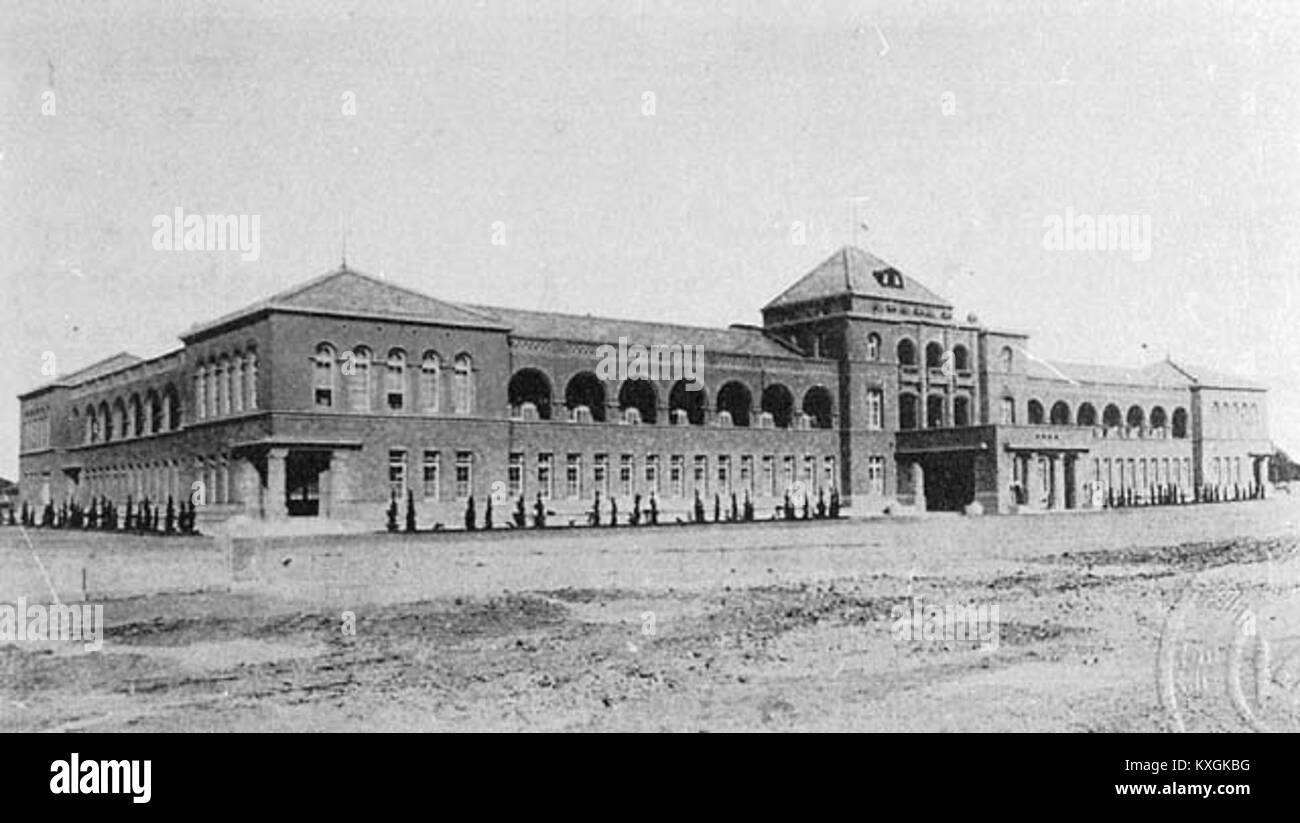 A 1930s photograph of the Takao Prefecture building in Taiwan ...