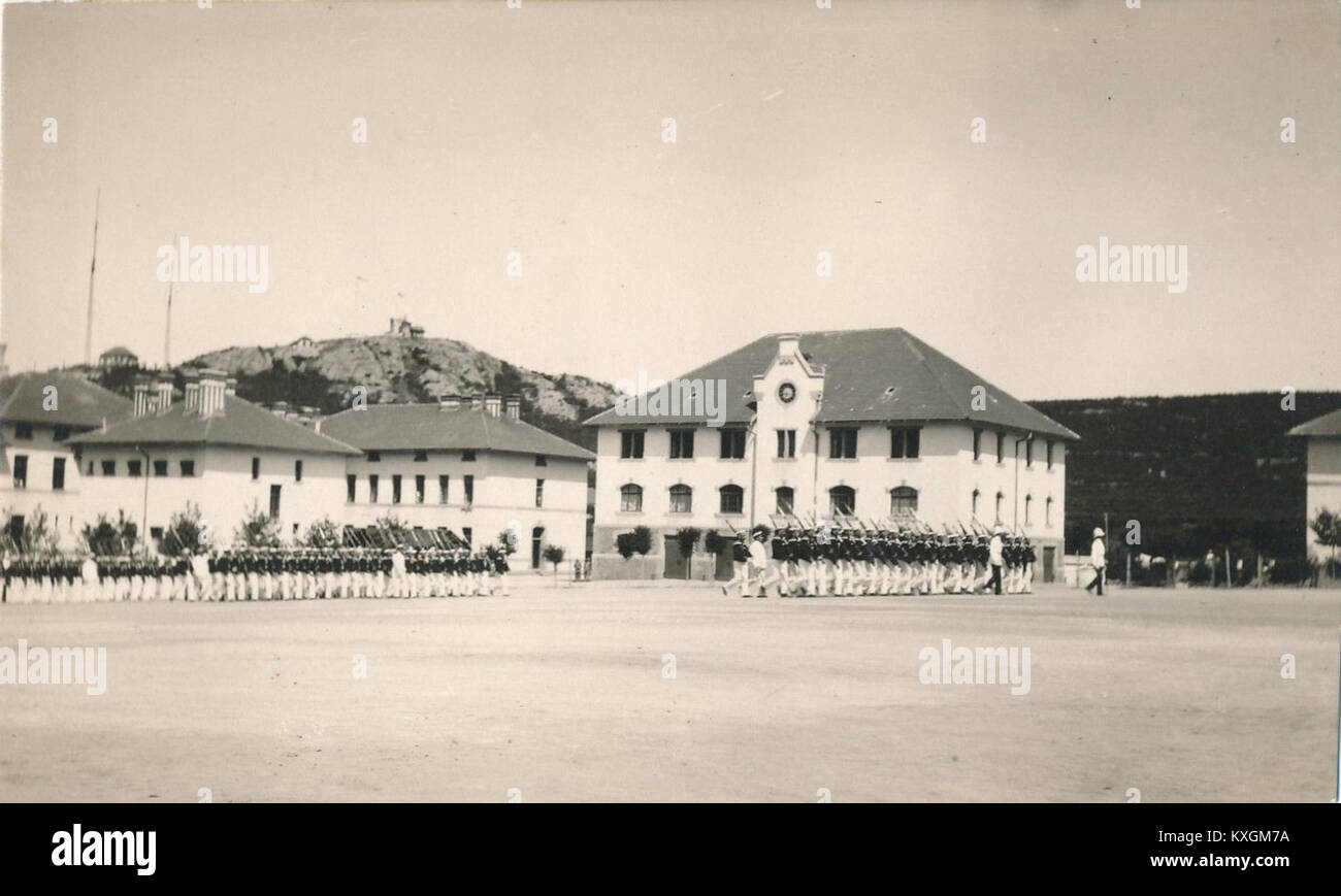 This photograph shows the former Bismarck Barracks in Qingdao, built by ...