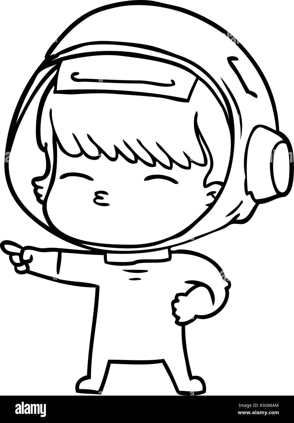 cartoon curious astronaut pointing Stock Vector Image & Art - Alamy