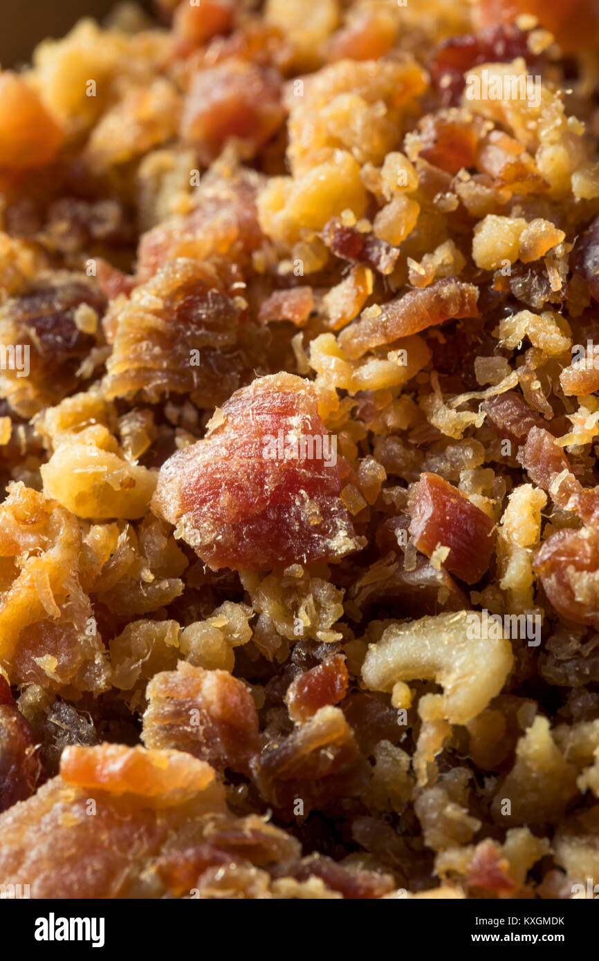 Organic Crumbled Bacon Pieces in a Bowl Stock Photo - Alamy