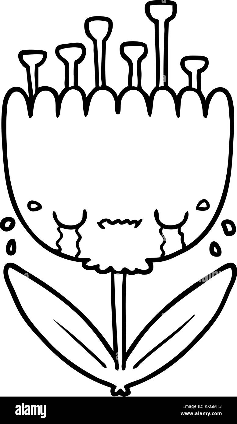 crying cartoon flower Stock Vector Image & Art - Alamy