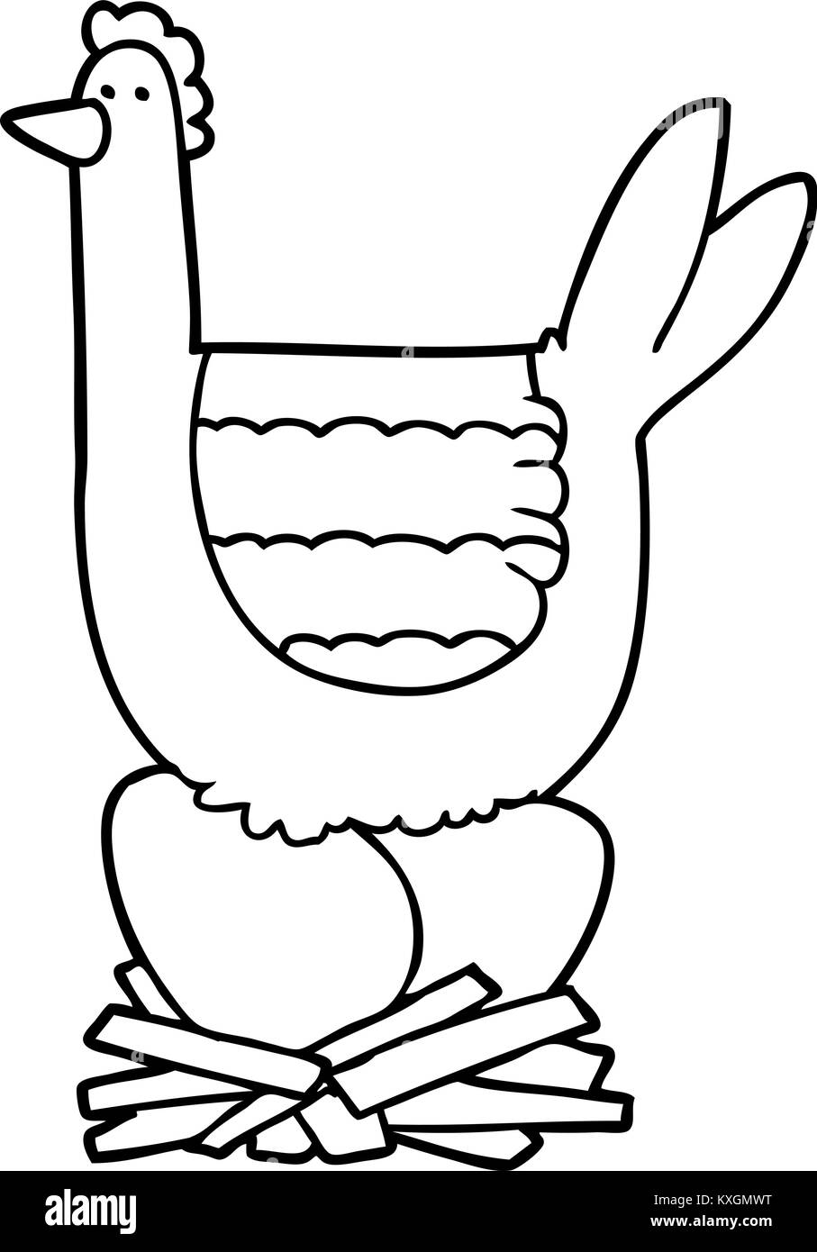 cartoon chicken sitting on eggs in nest Stock Vector Image & Art - Alamy