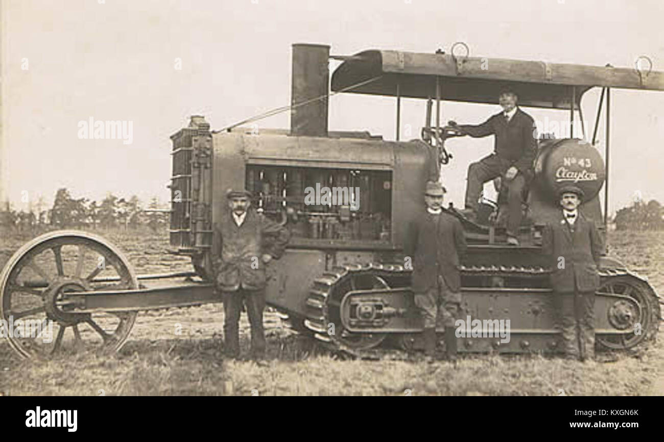 A 1916 Clayton & Shuttleworth tractor, showcasing early 20th-century ...