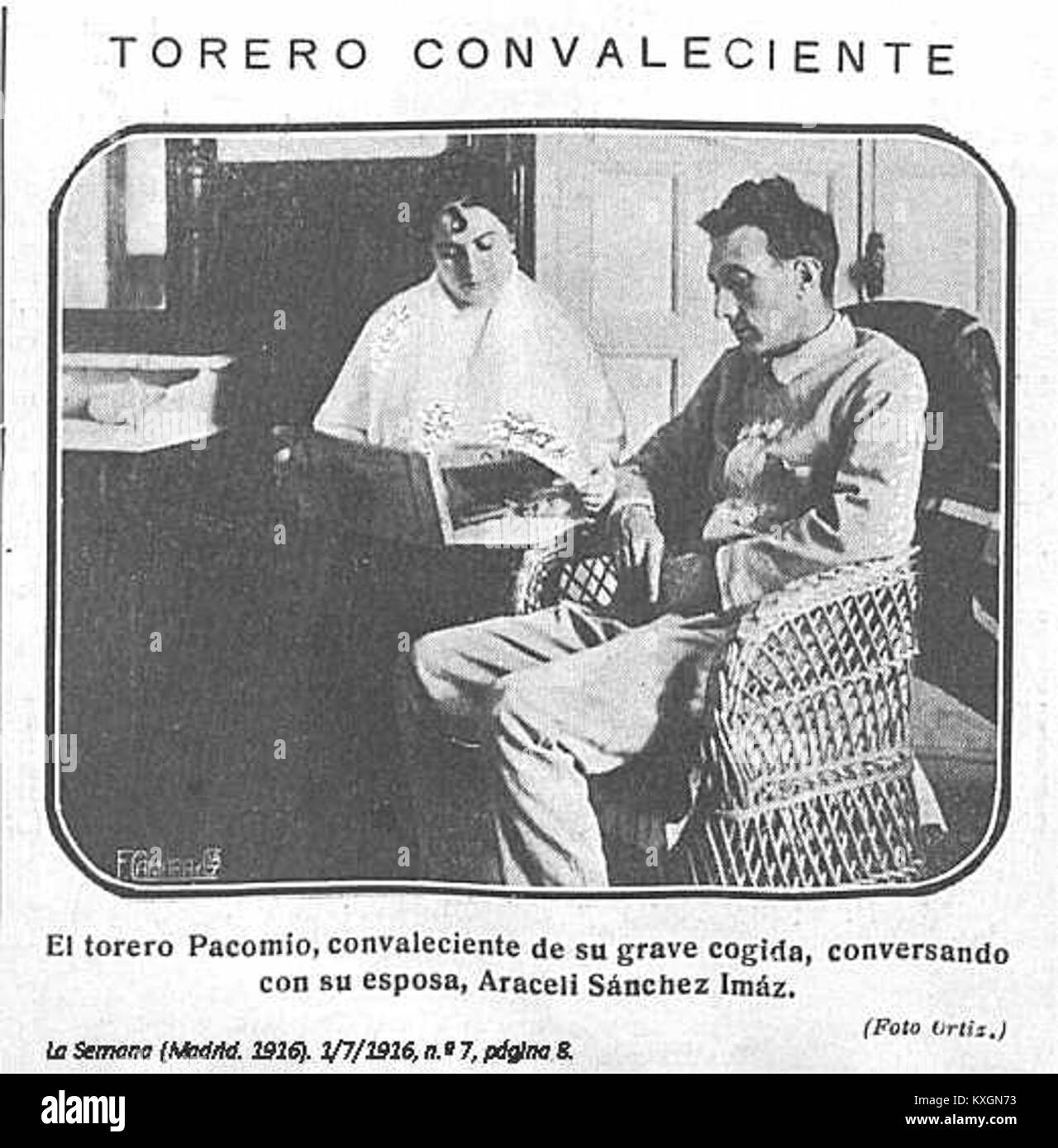 A photograph from 1916 depicting Pacomio Peribáñez during his ...