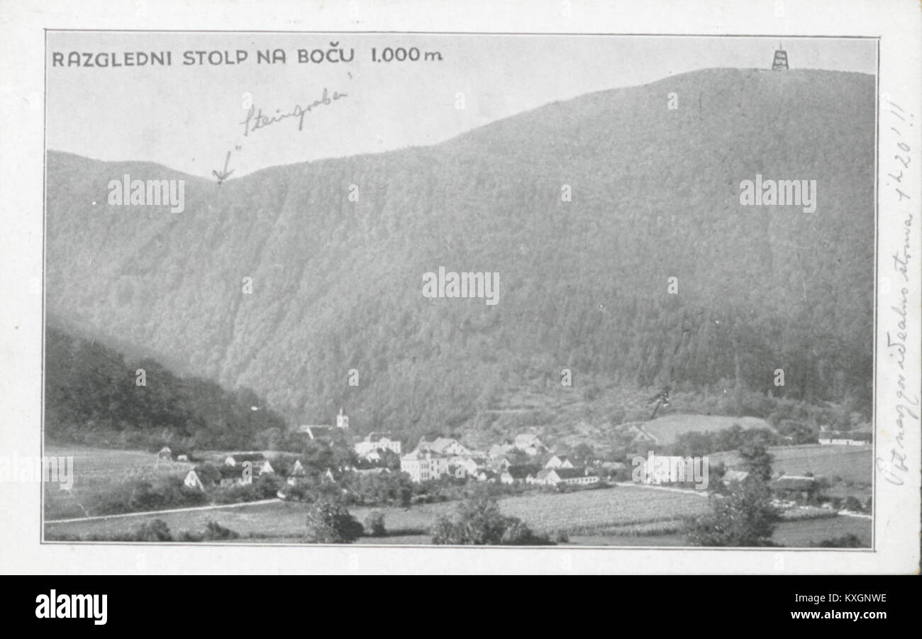 A 1932 postcard showcasing the Boc observation tower, illustrating the ...
